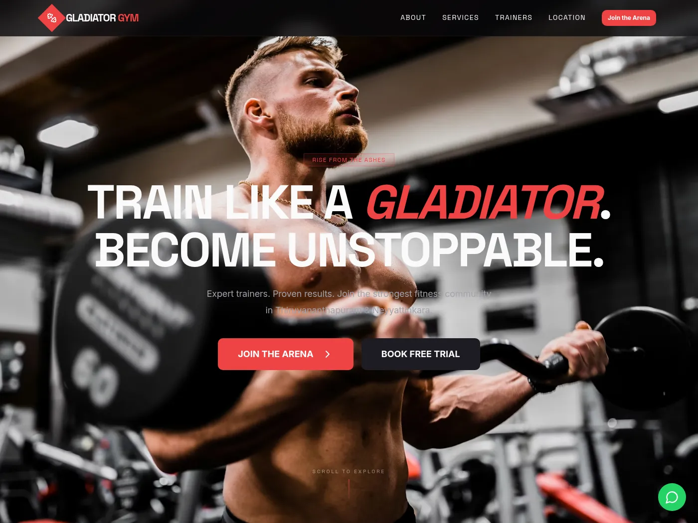 Gladiator Gym Website