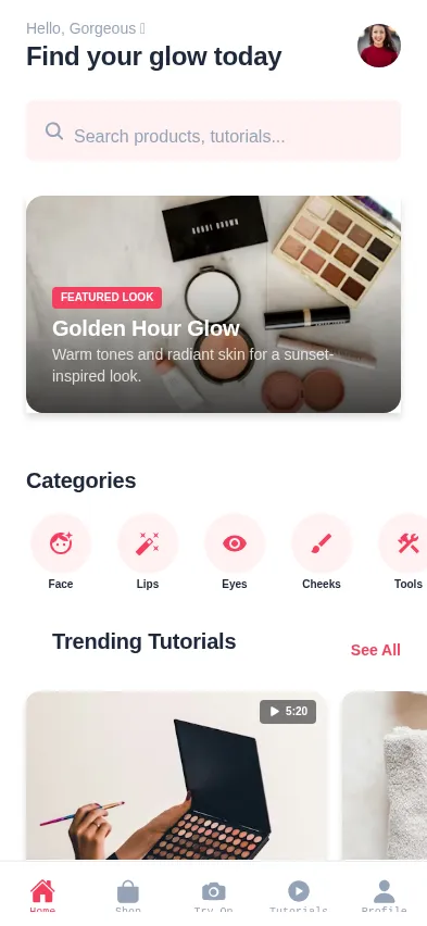 GlamUp Makeup App