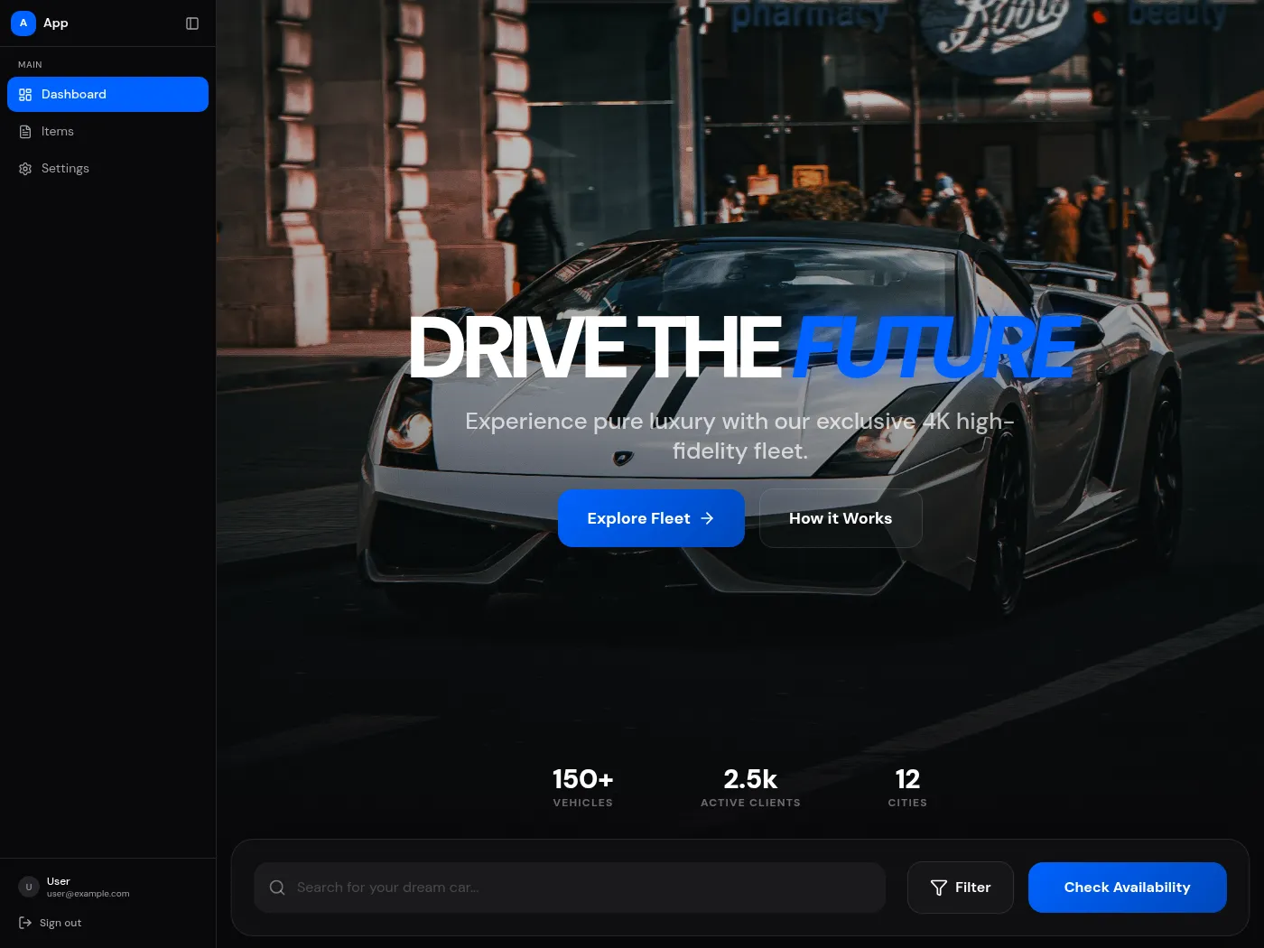 GlassCar Rental UI