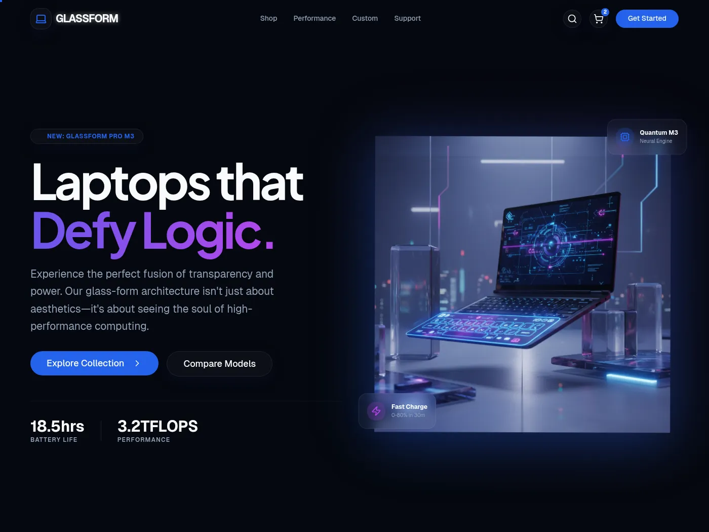 GlassForm Laptop Shop