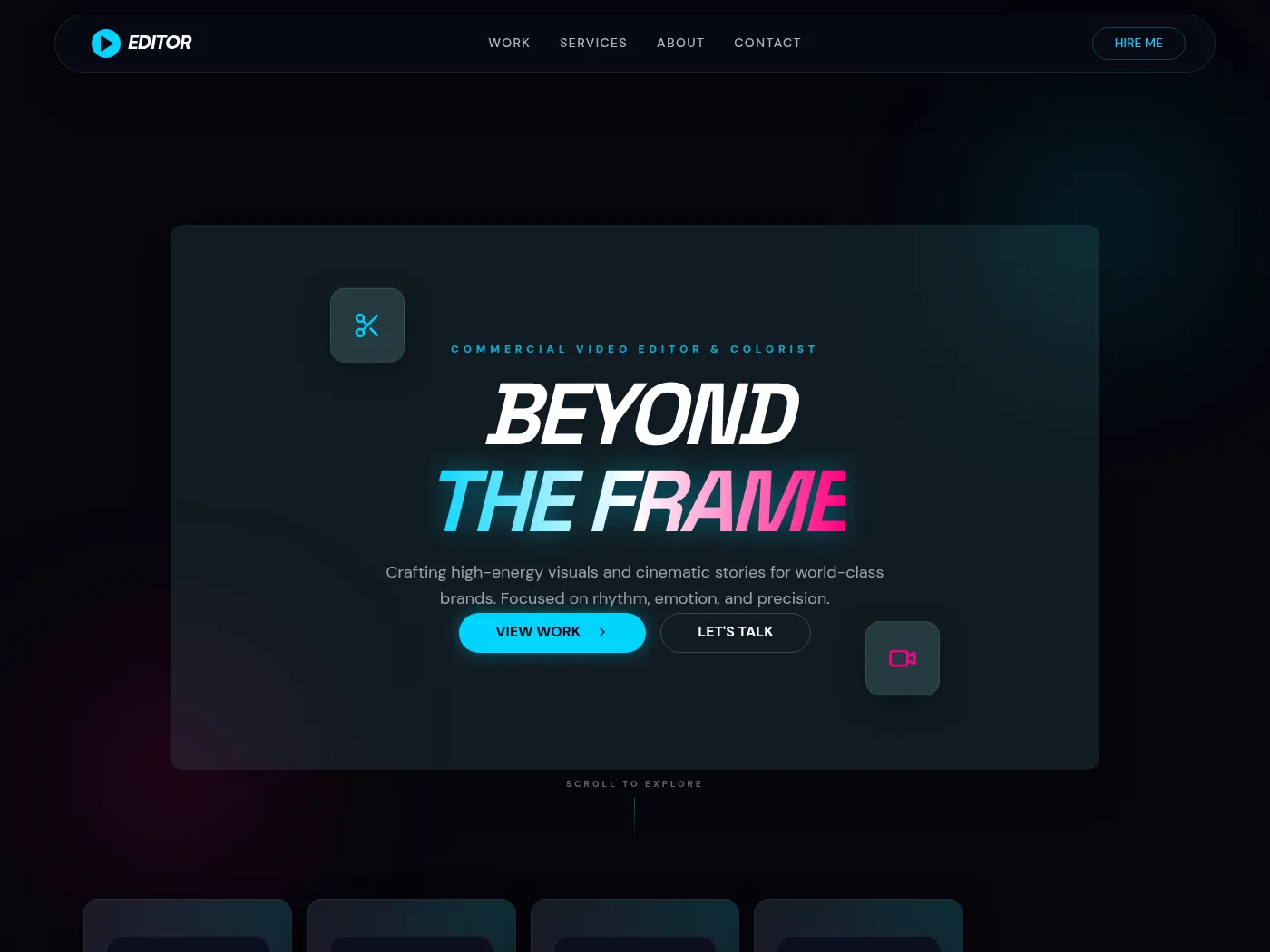 GlassFX Portfolio Landing