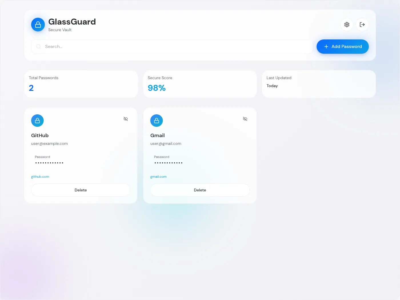 GlassGuard Password Vault