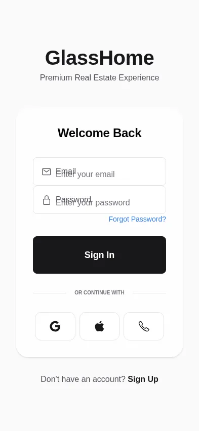 GlassHome Real Estate App