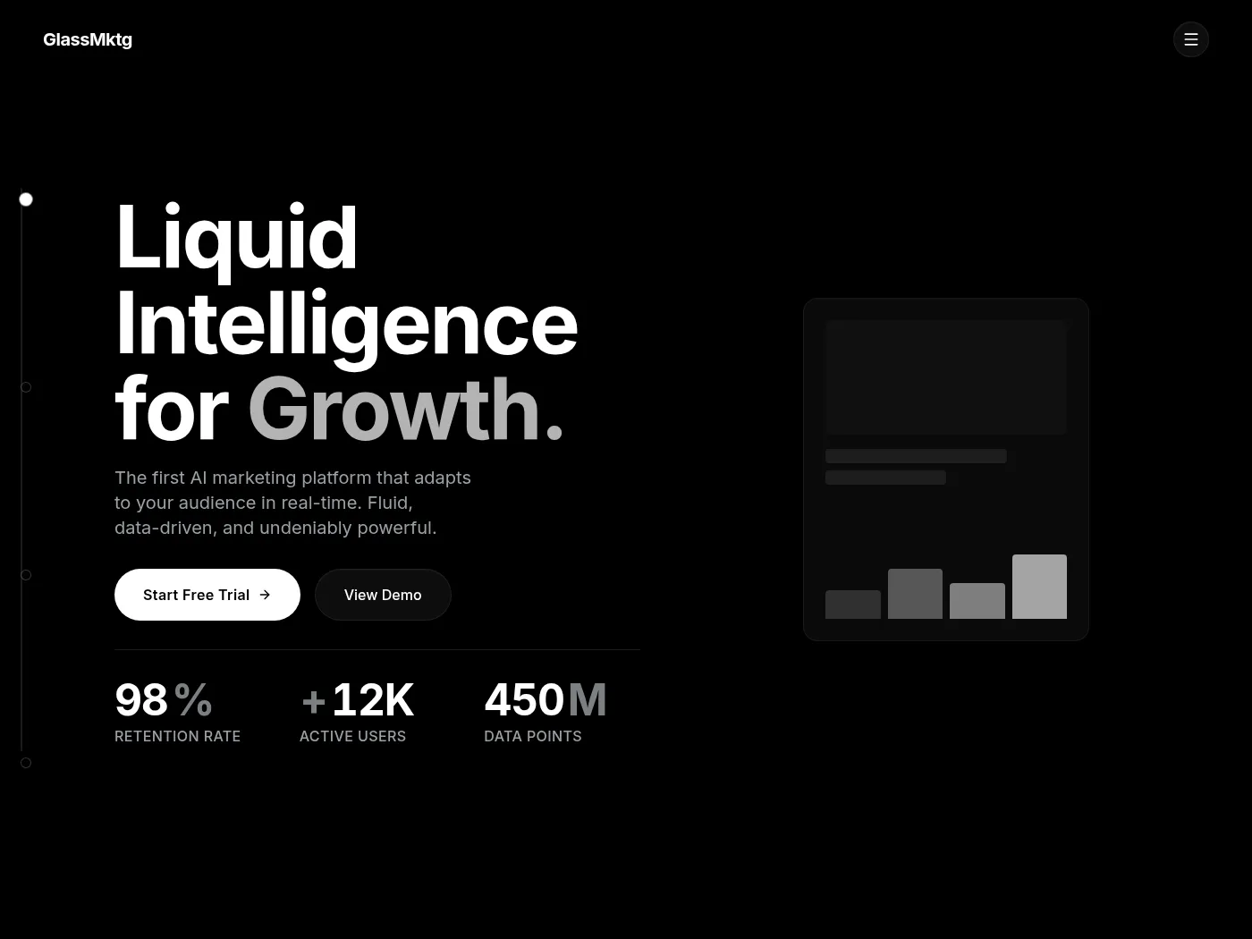 GlassMktg AI Landing
