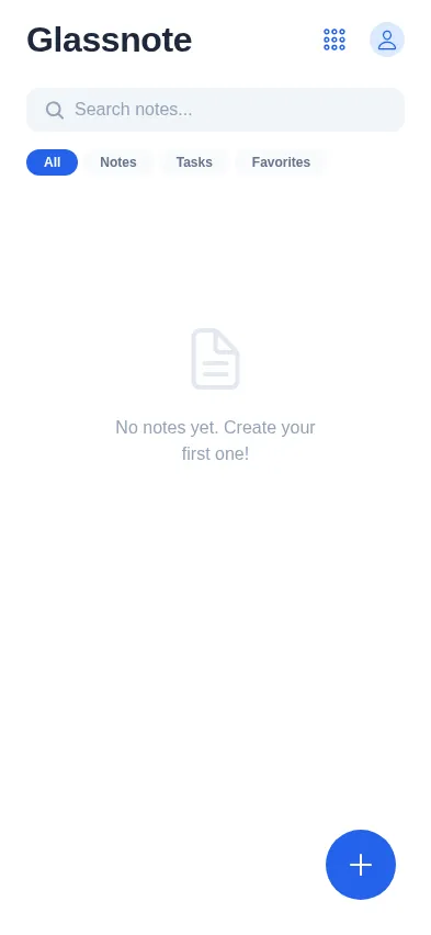 Glassnote Widget App