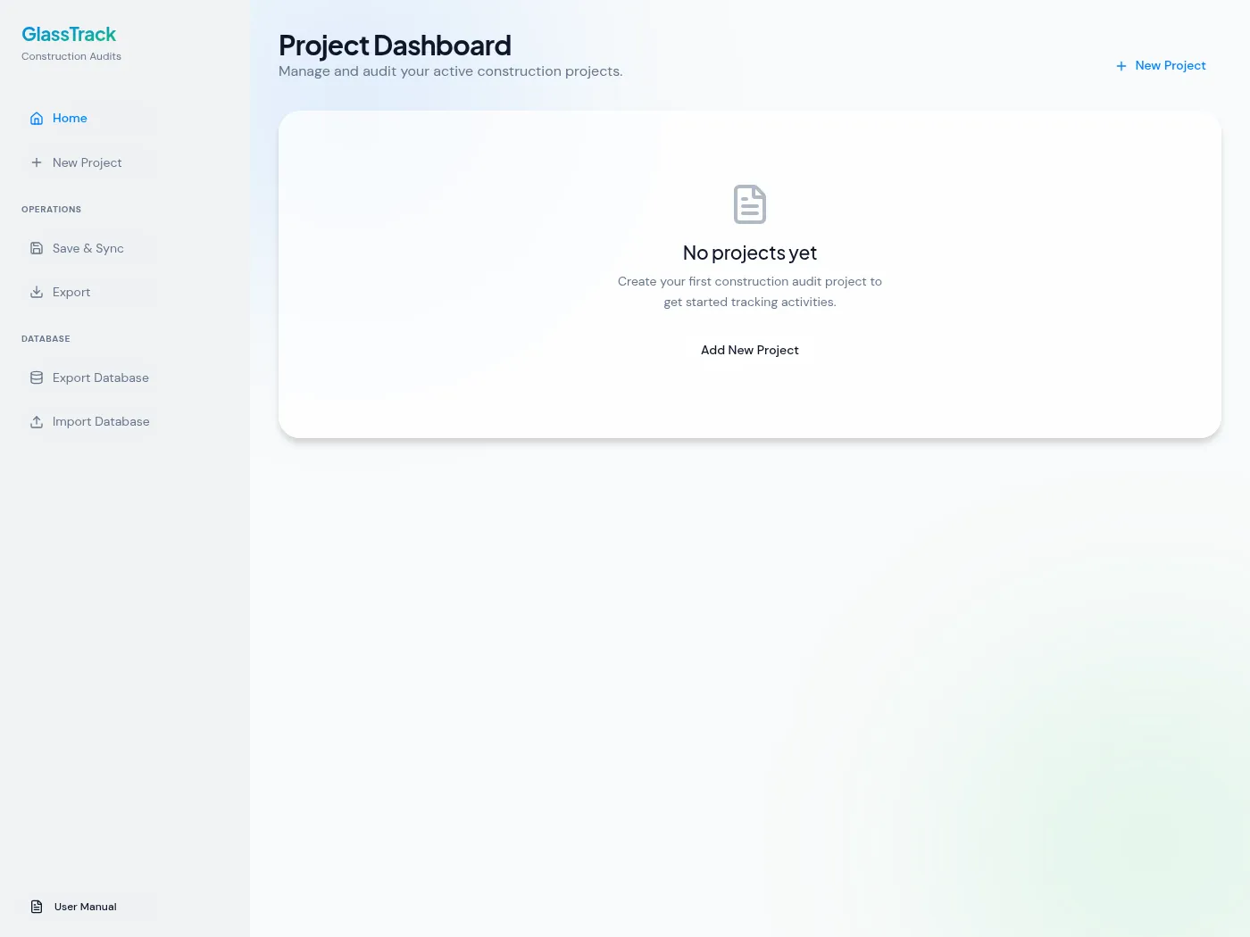 GlassTrack Construction Audits