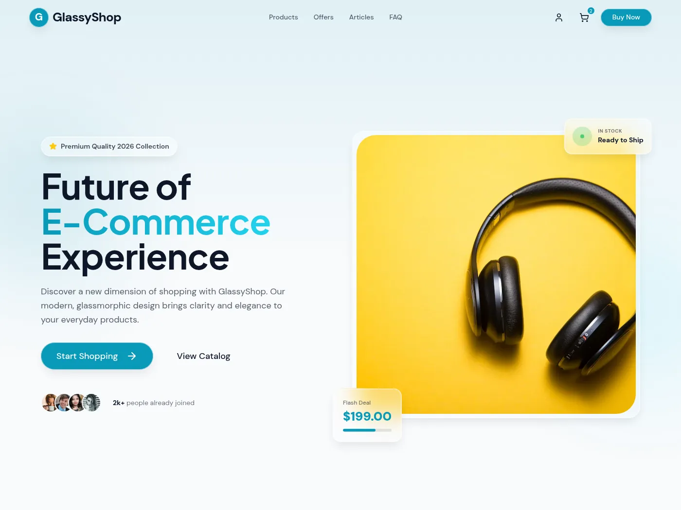 GlassyShop Landing Page