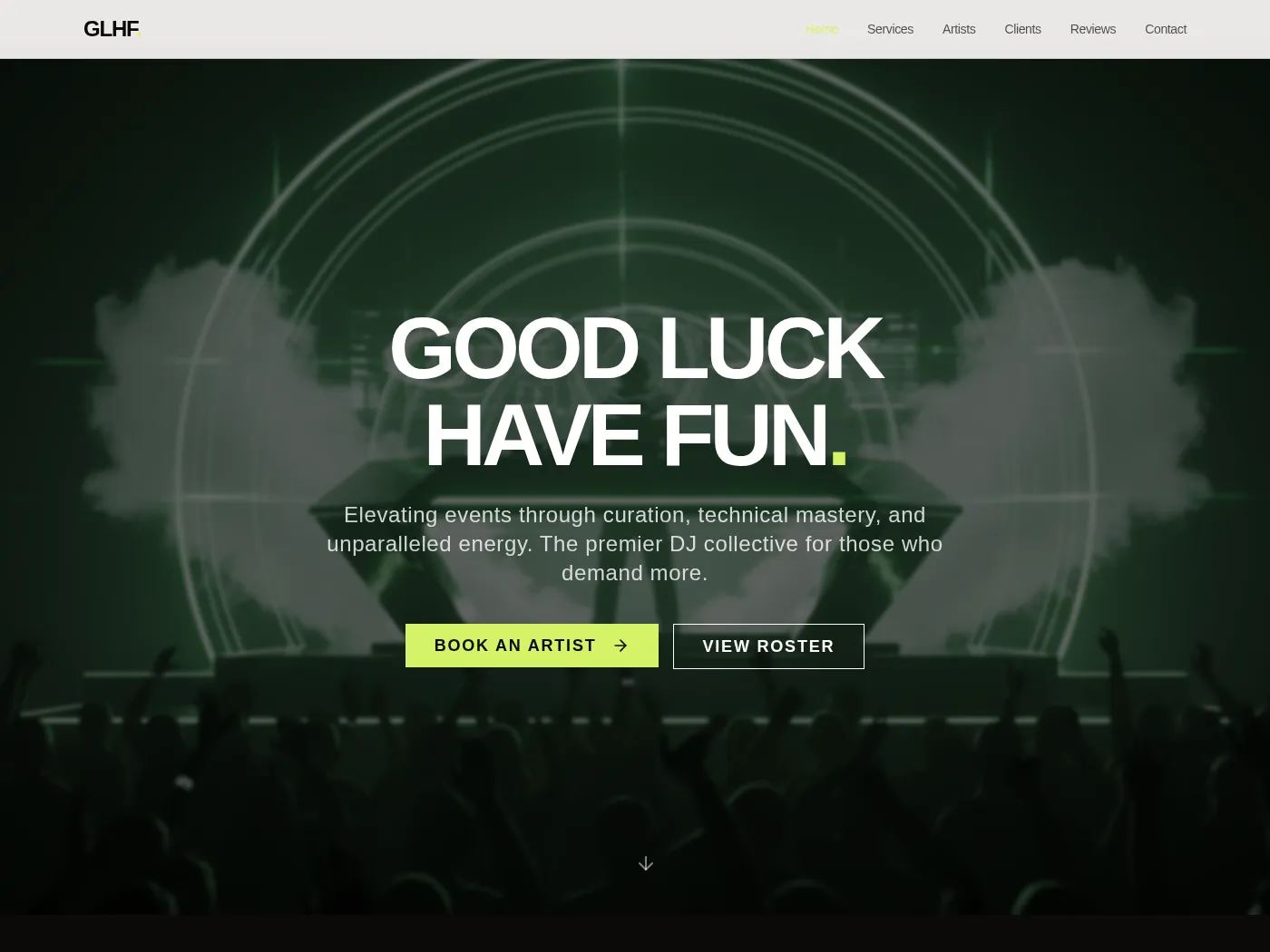 GLHF DJ Website