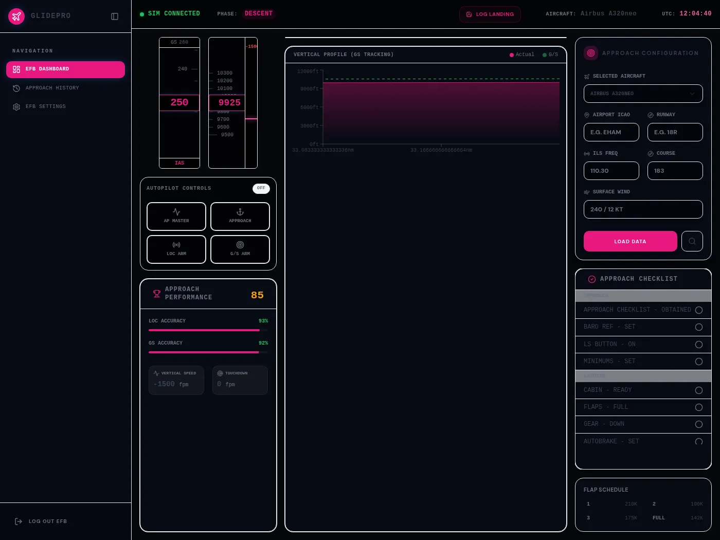 GlidePro EFB Dashboard