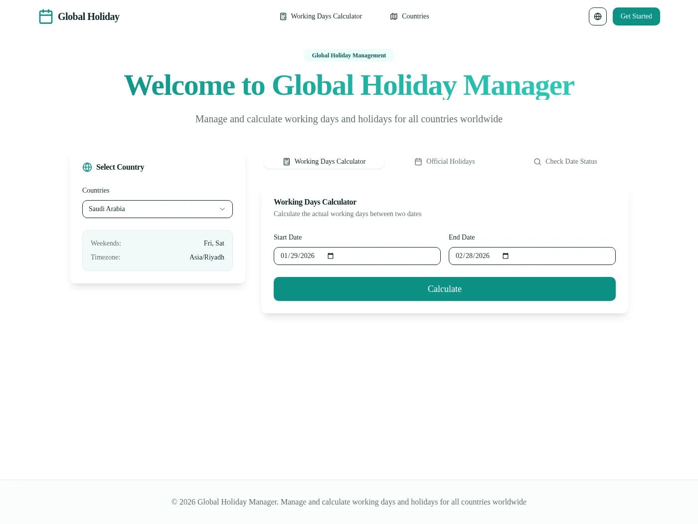 Global Holiday Manager