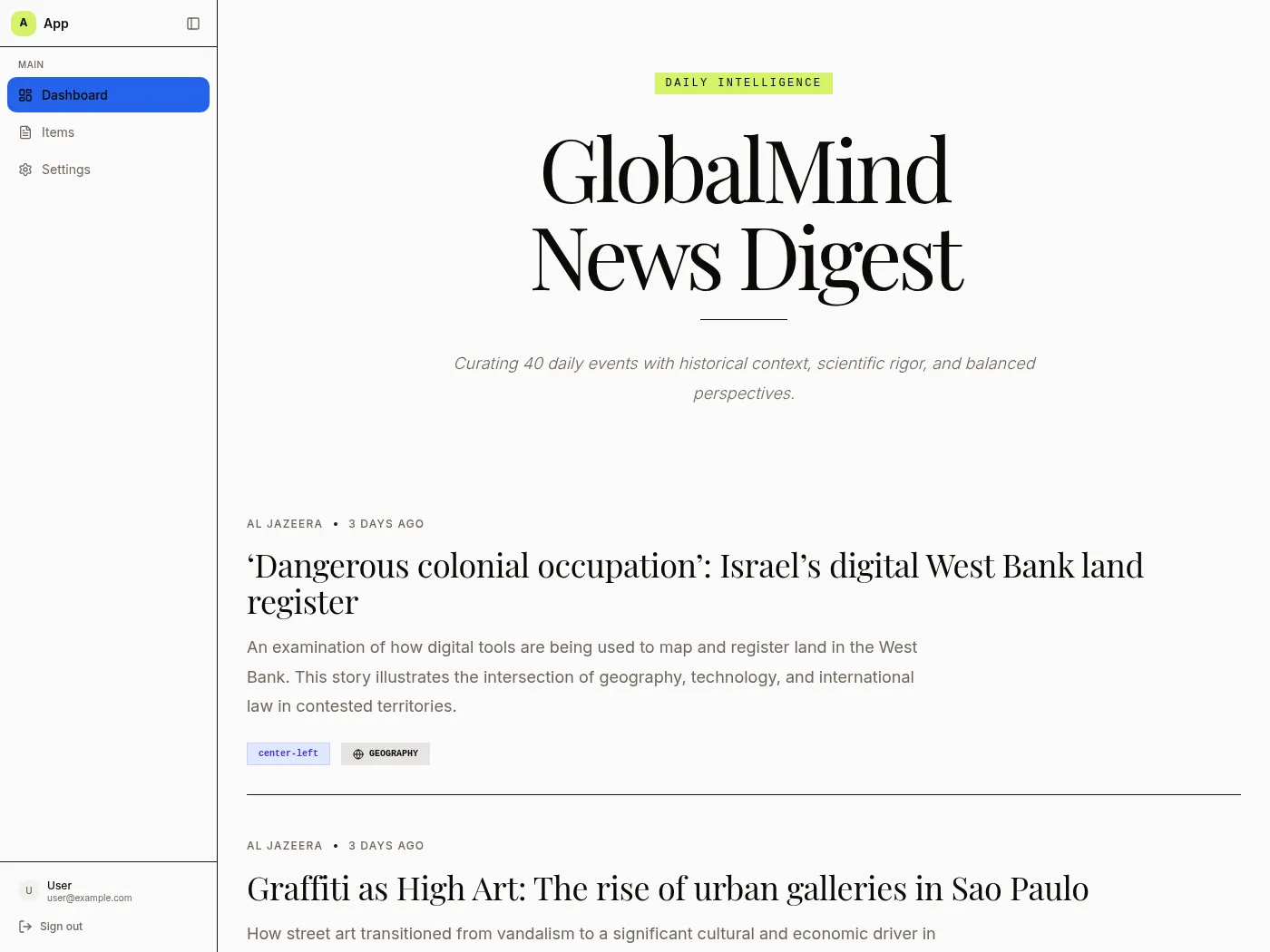 GlobalMind News Digest