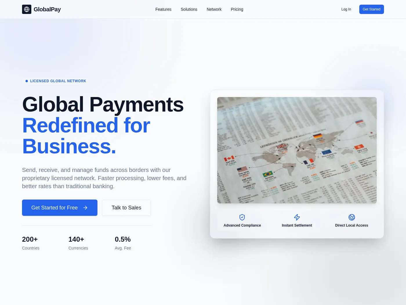 GlobalPay Landing Page