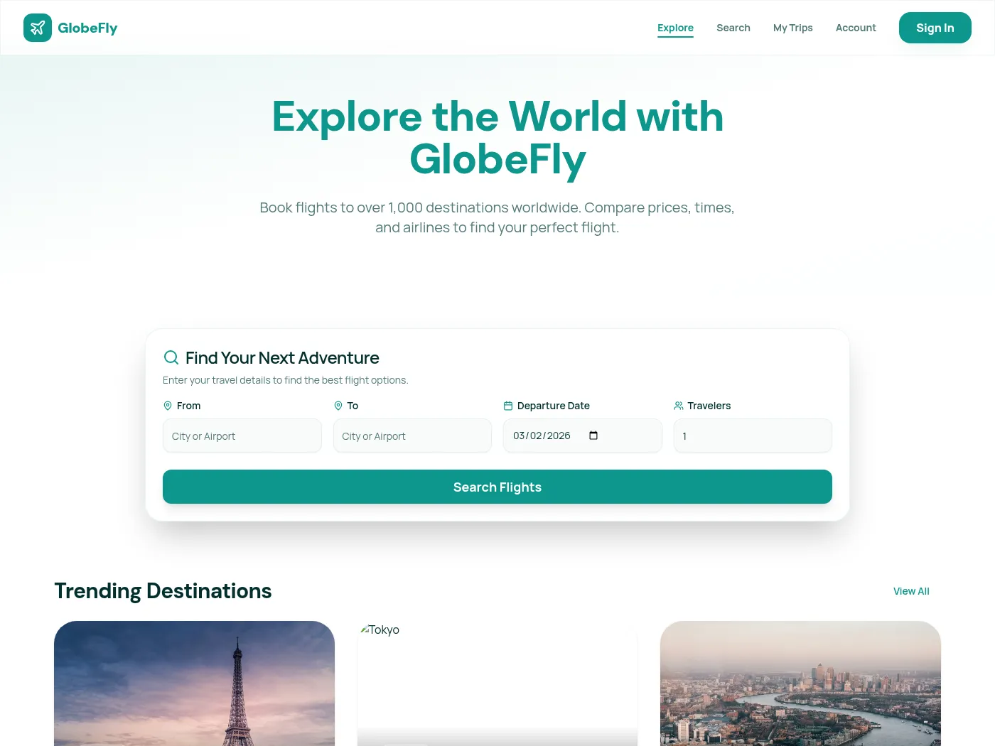 GlobeFly Booking