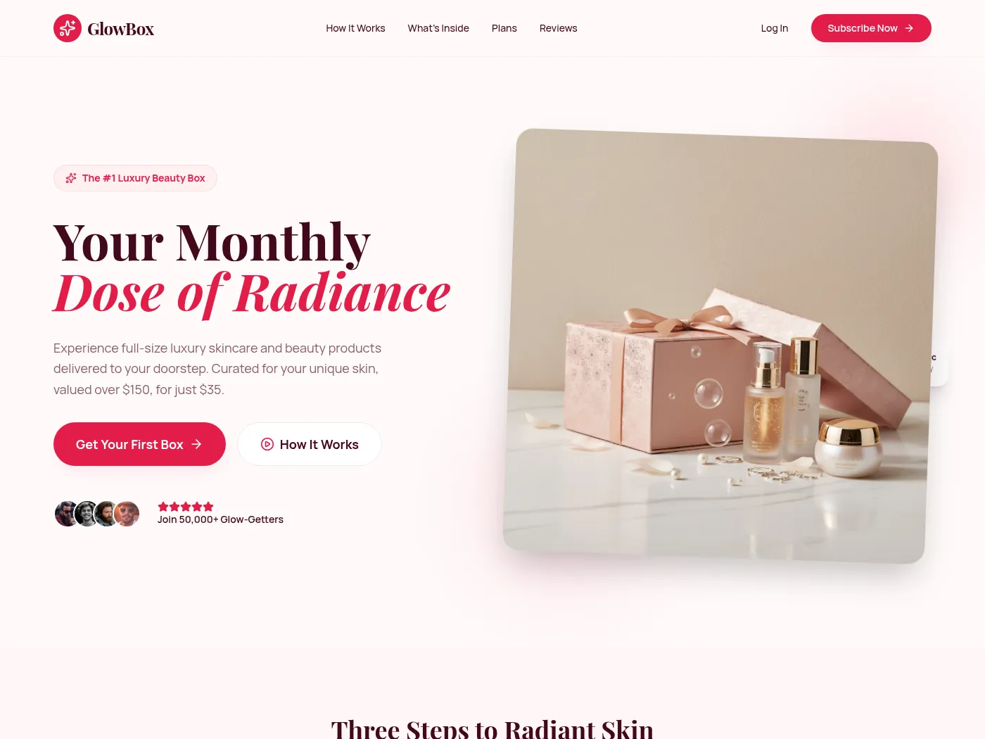 GlowBox Landing Page