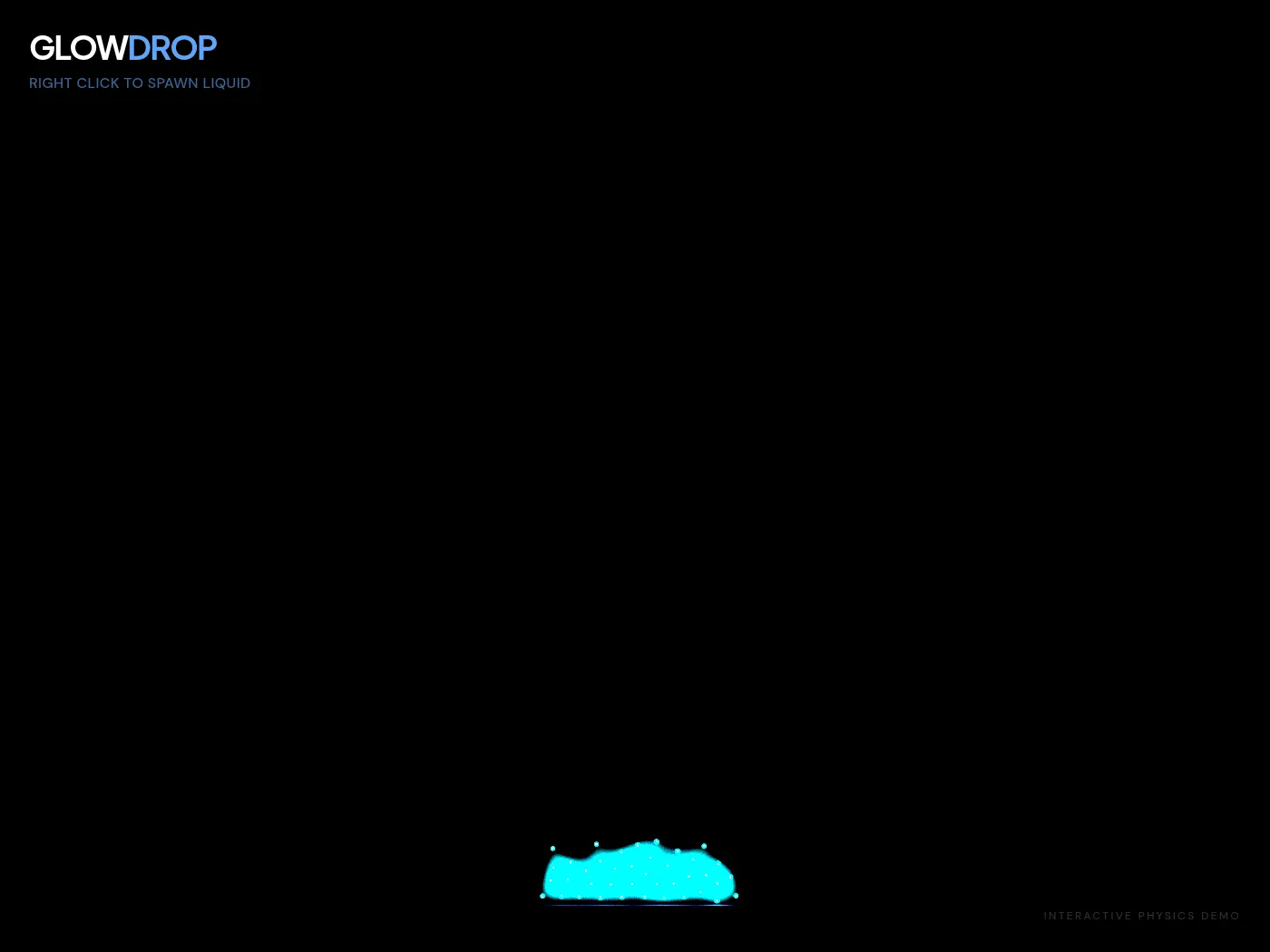 GlowDrop Physics Demo