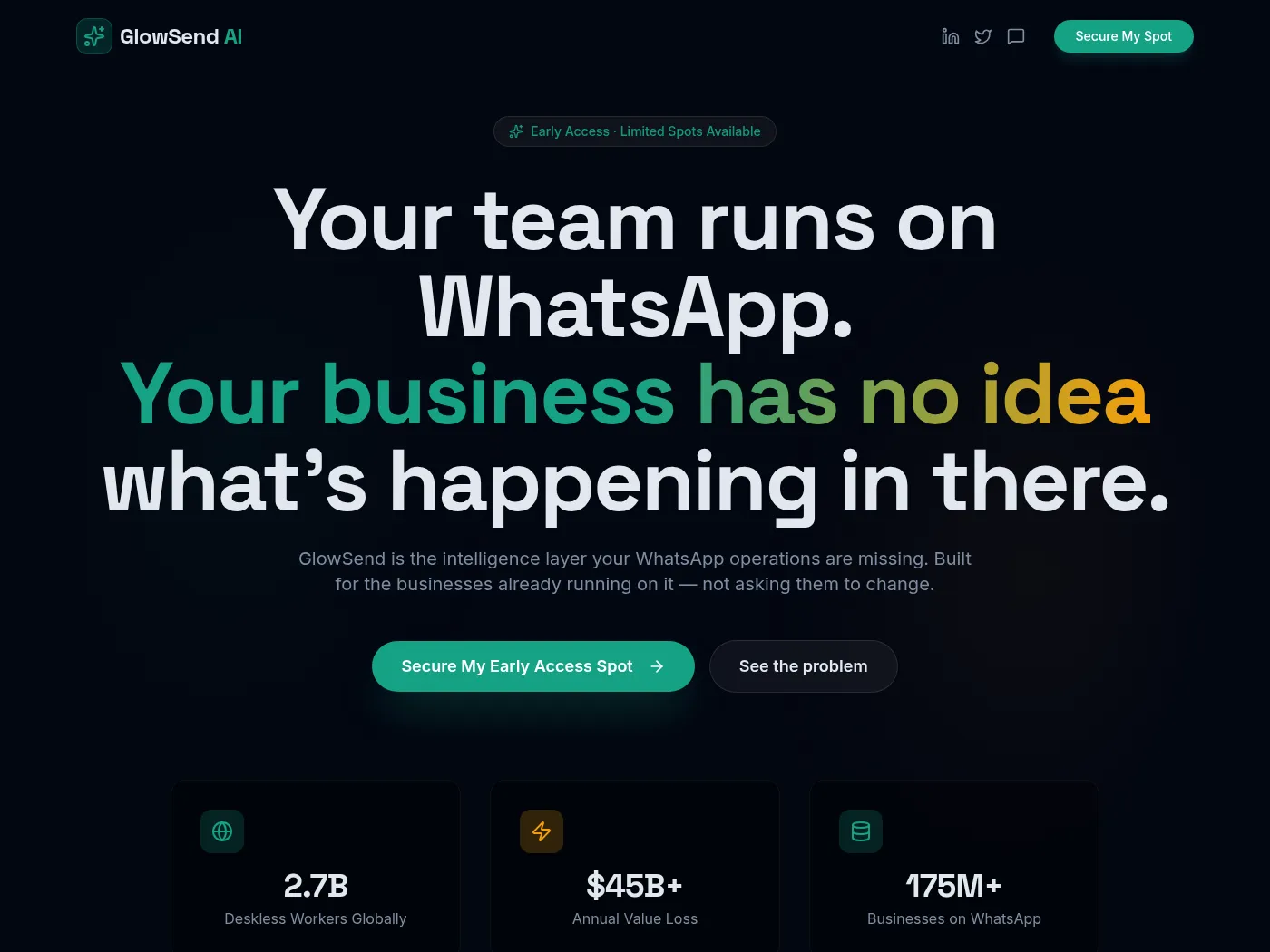 GlowSend AI Landing