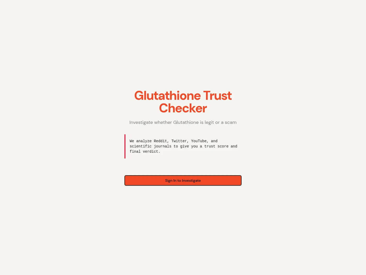 Glutathione Trust Checker