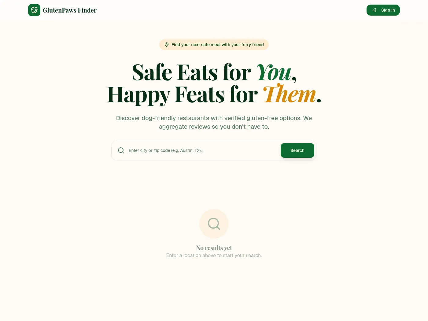 GlutenPaws Finder