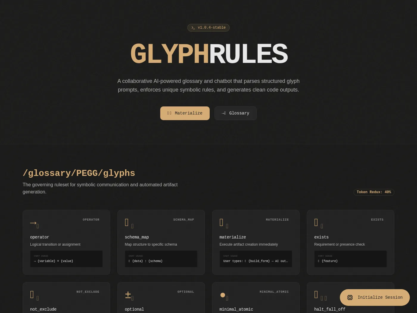 PEGG - Postvibe Explicit Glyph Glossary