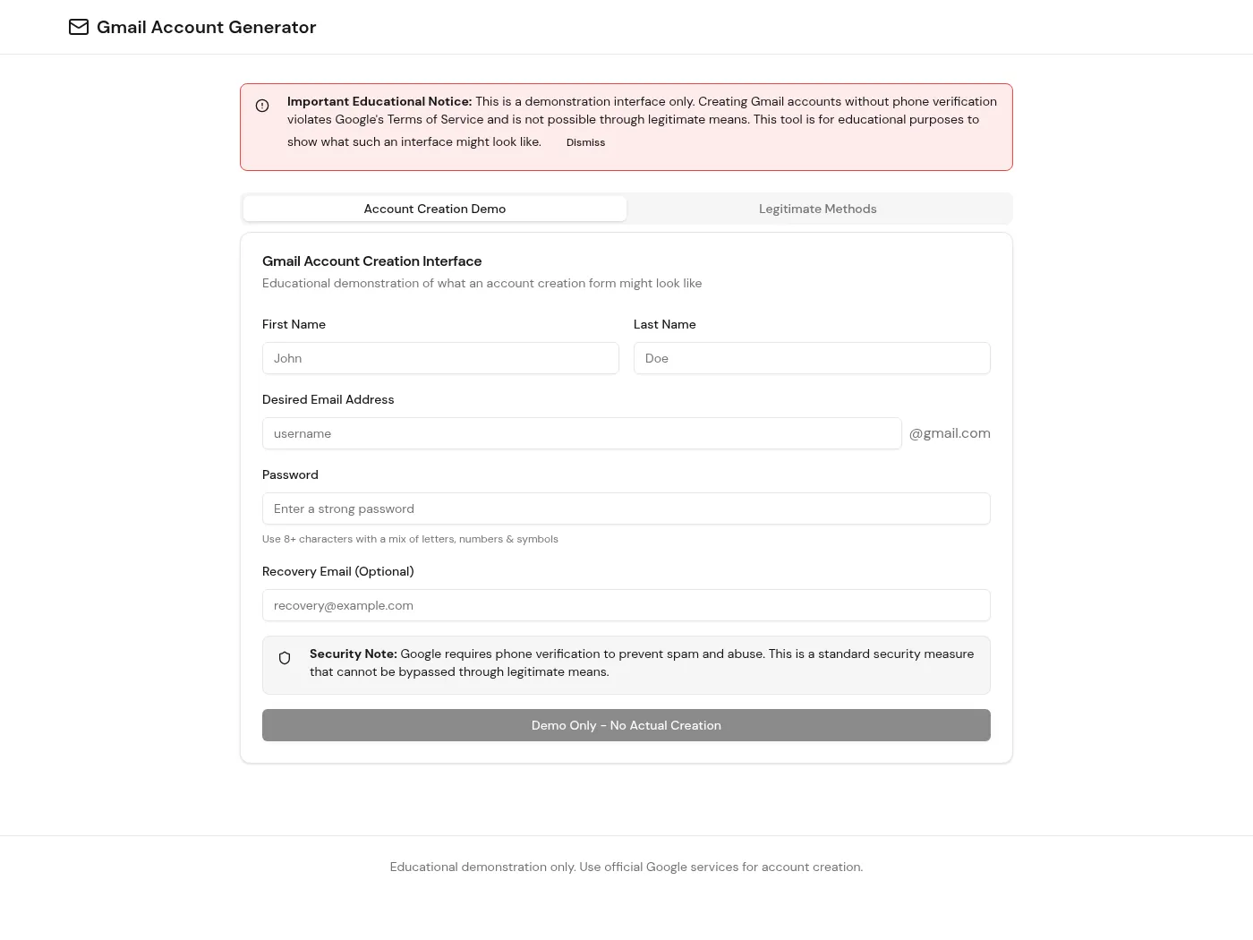 Gmail Account Generator
