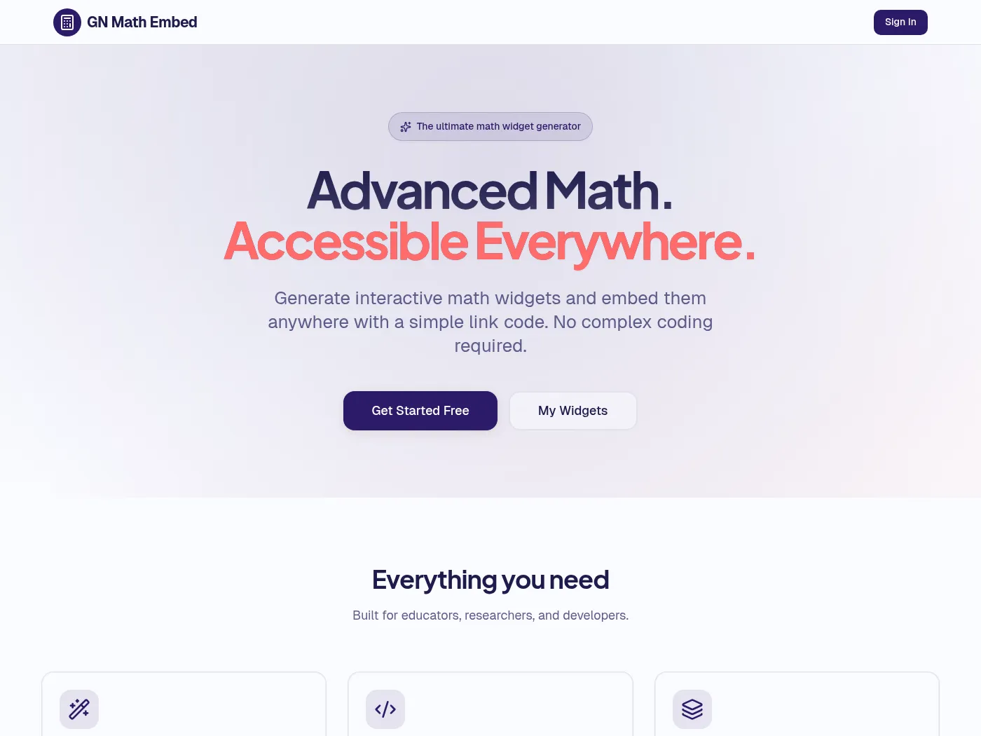 GN Math Embed App
