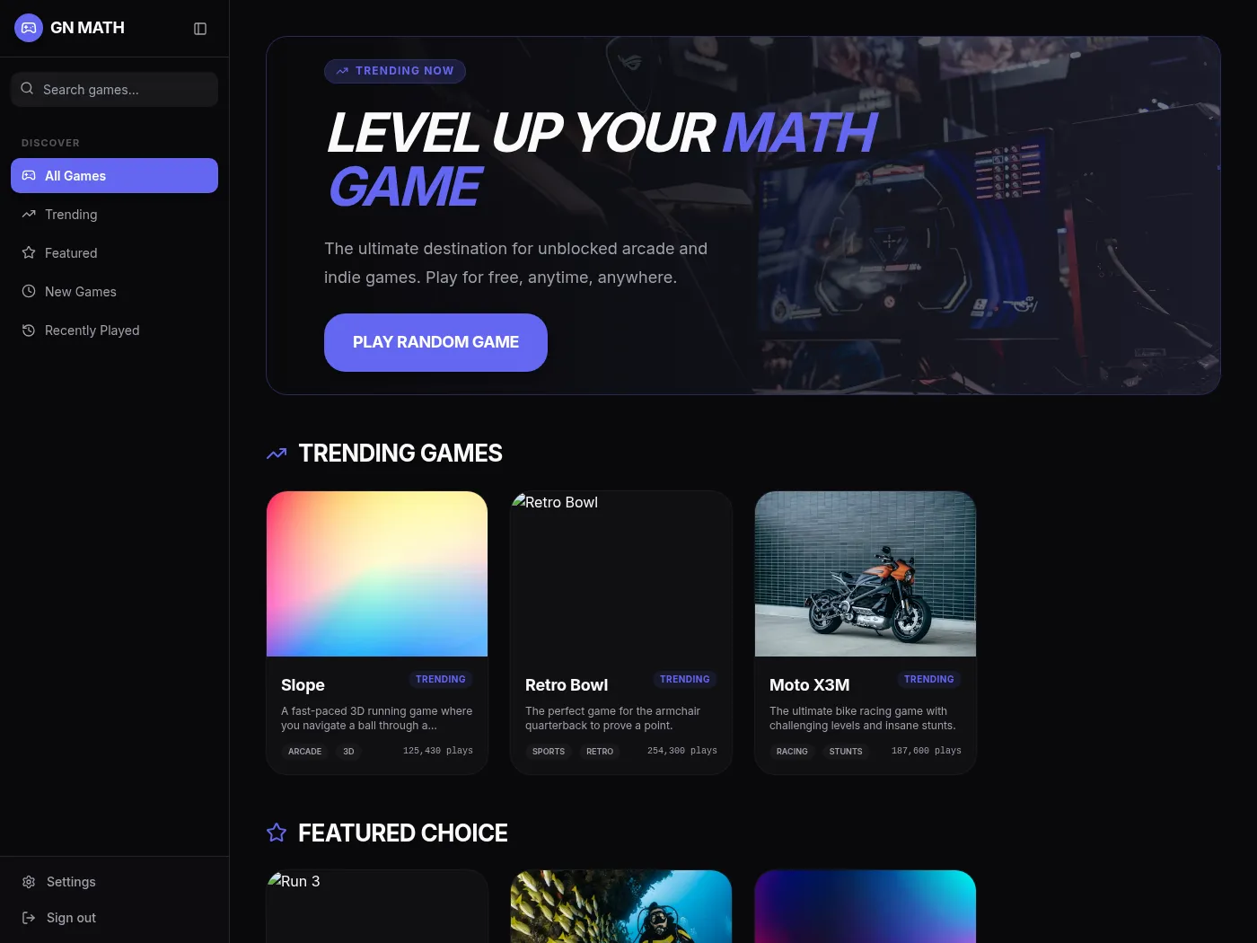 GN Math Game Site