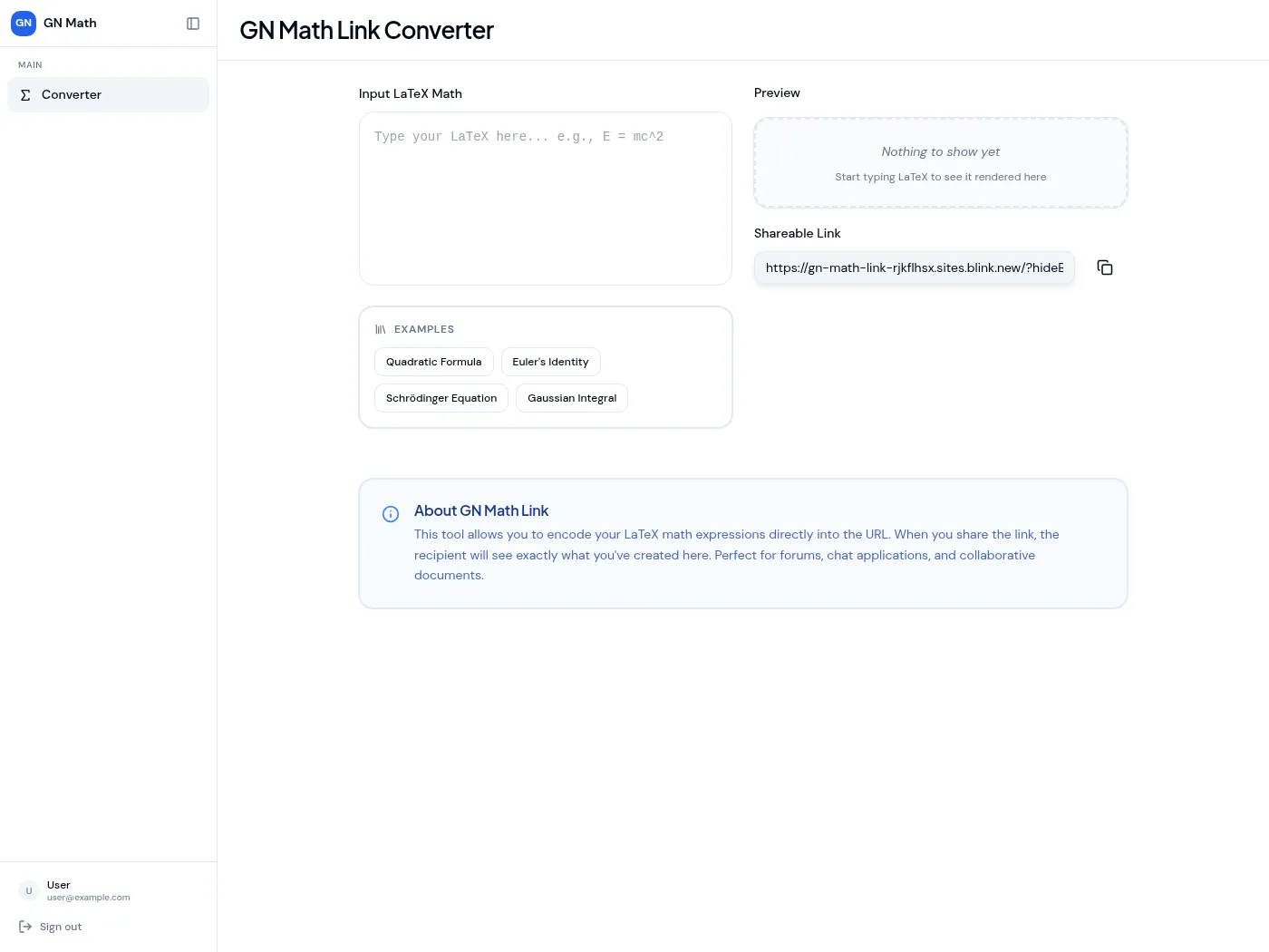 GN Math Link Converter