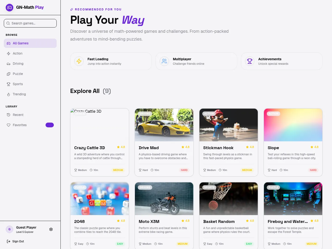GN-Math Play Hub