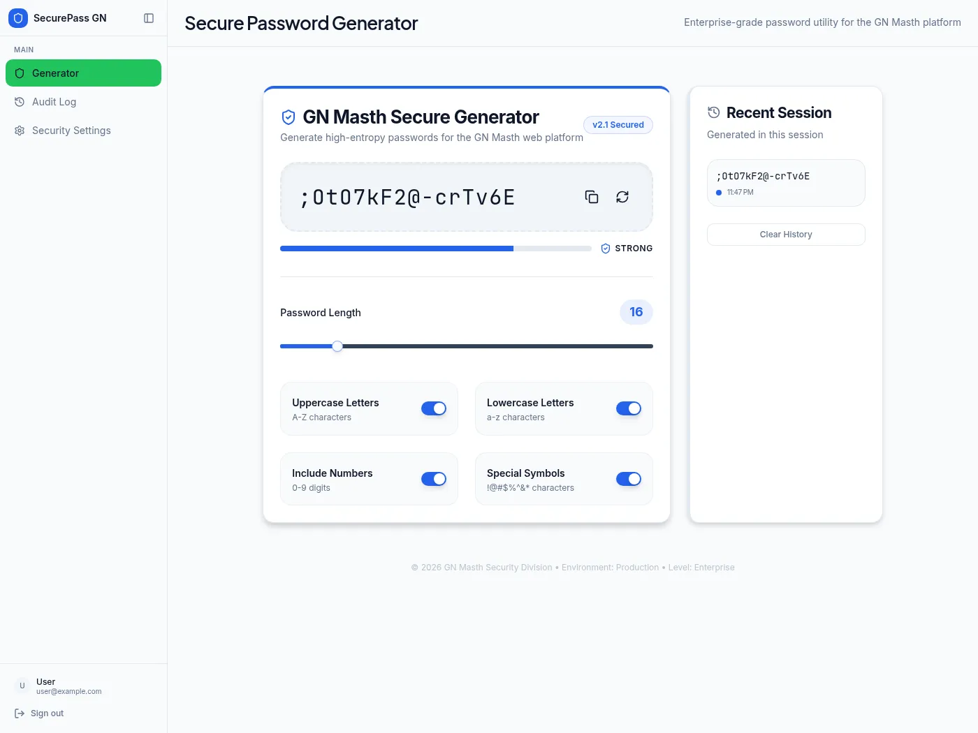 GN Masth Password Generator