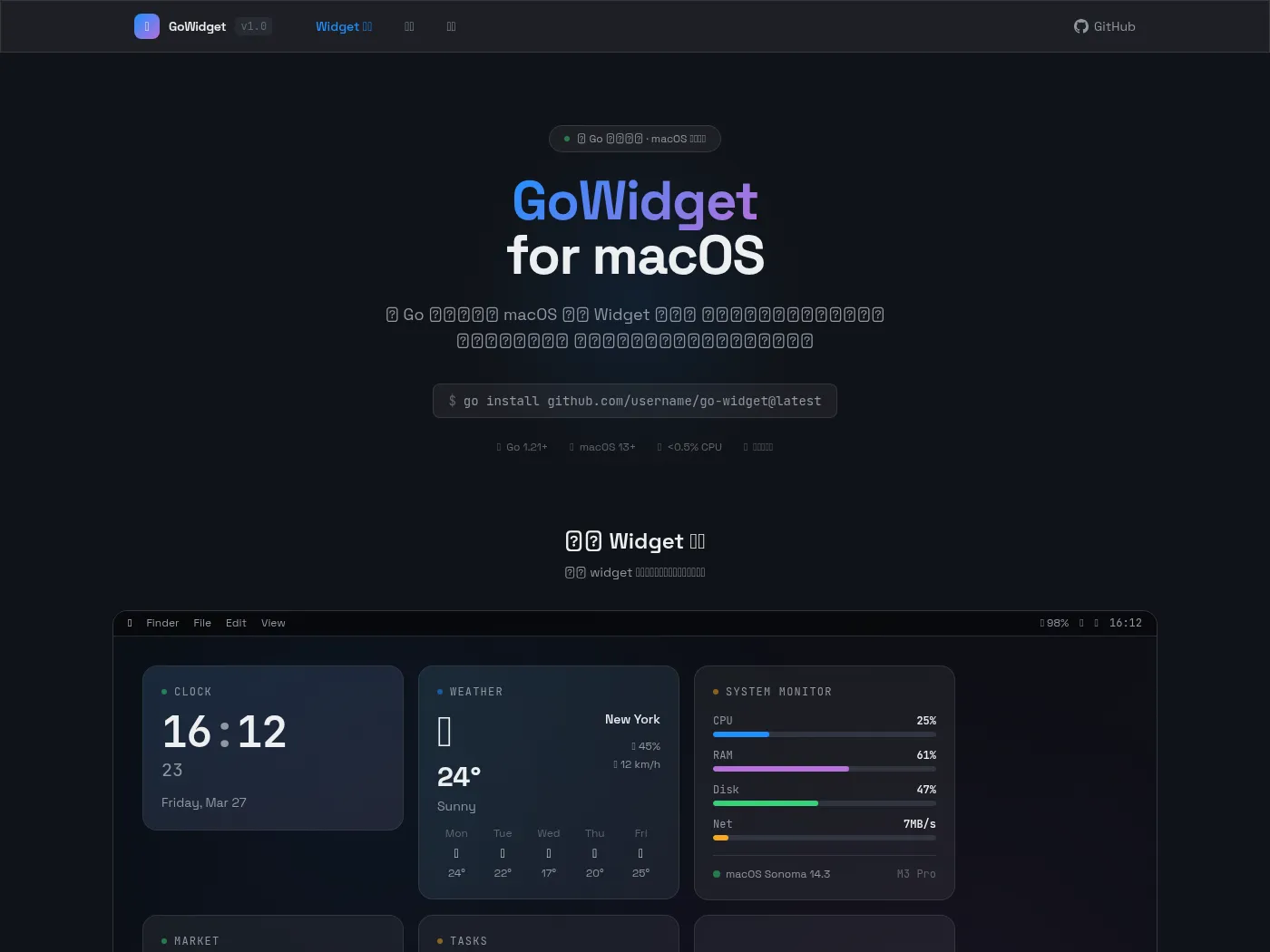 Go macOS Widget