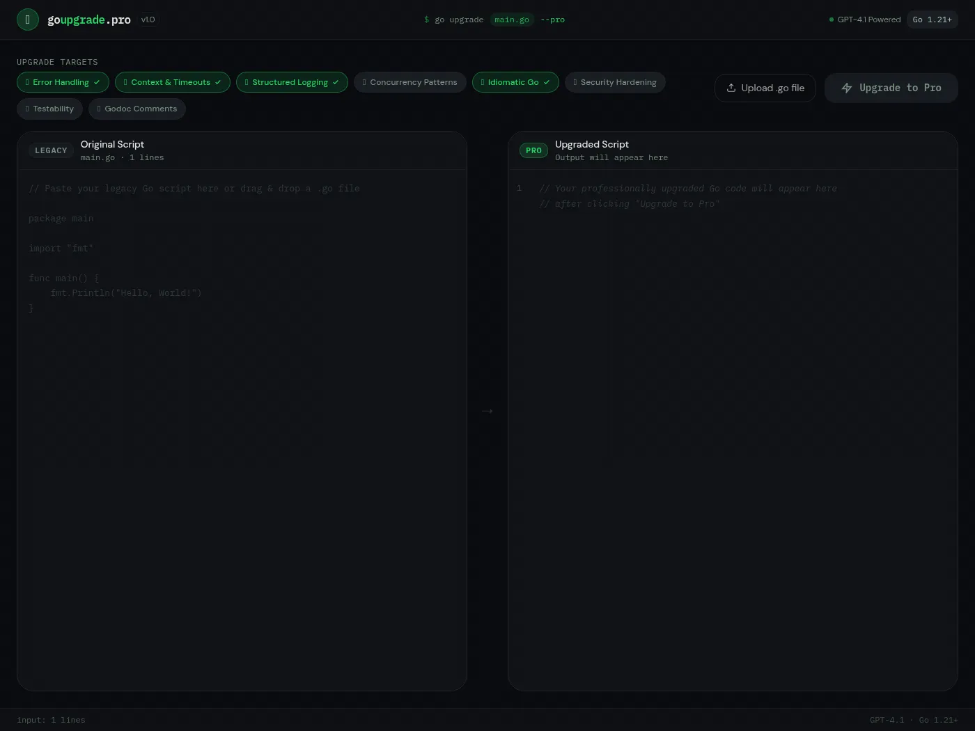 Pro Go Script Upgrader