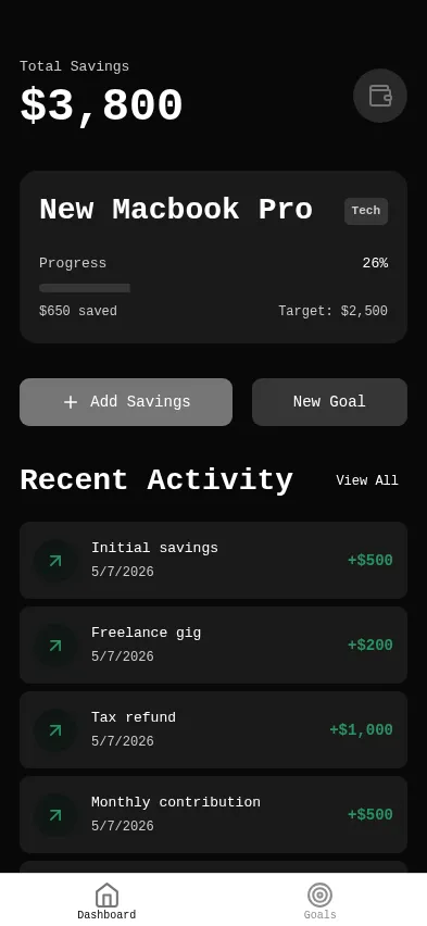 GoalSaver App