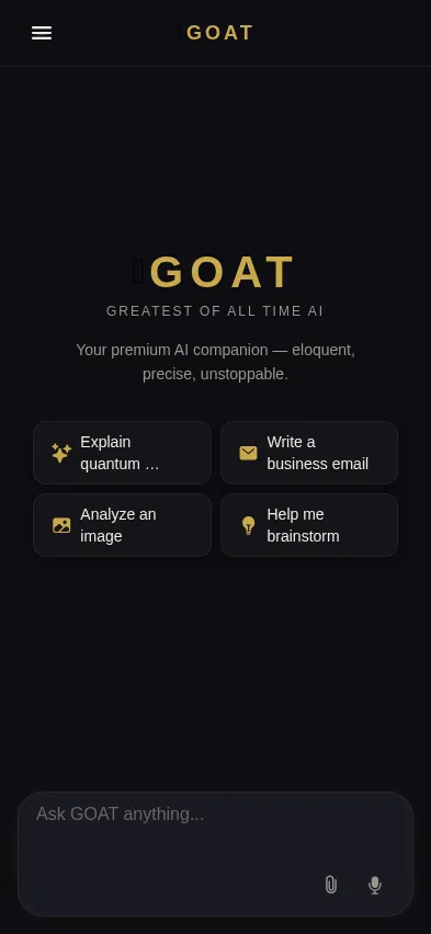 GOAT Luxury AI Chat