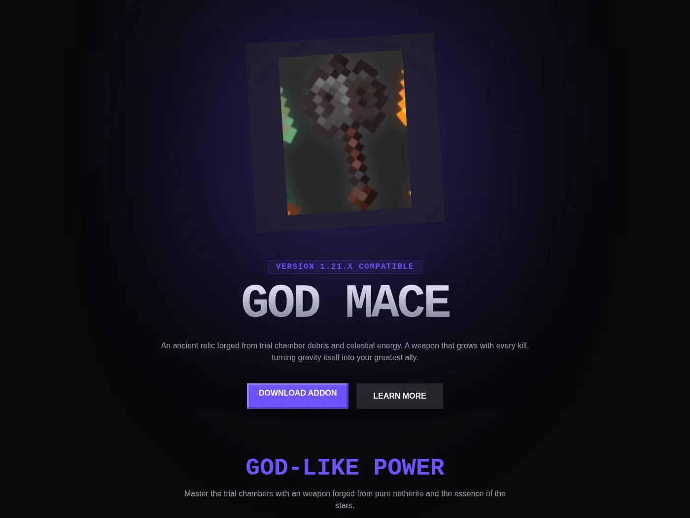 God Mace Minecraft Addon