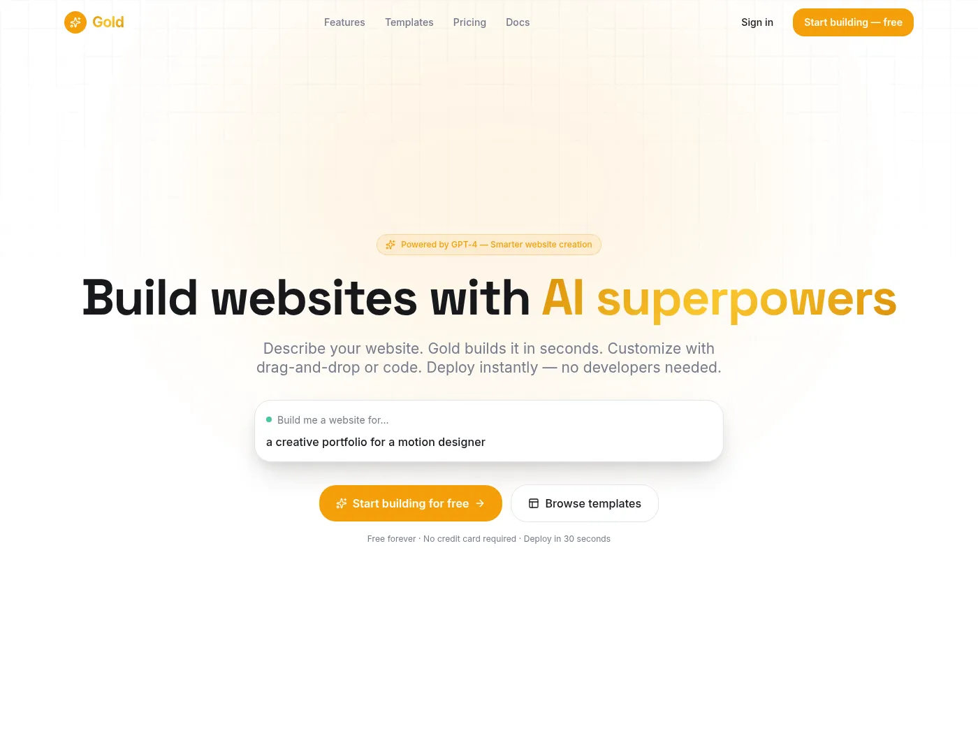 Gold AI Website Builder