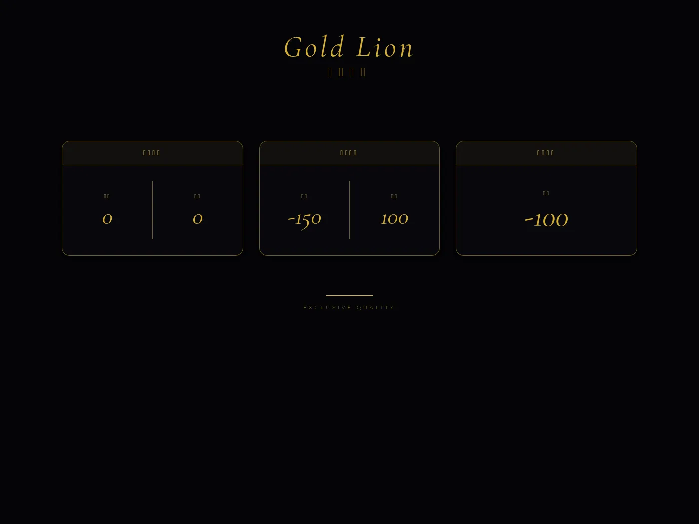 Gold Lion Price Board