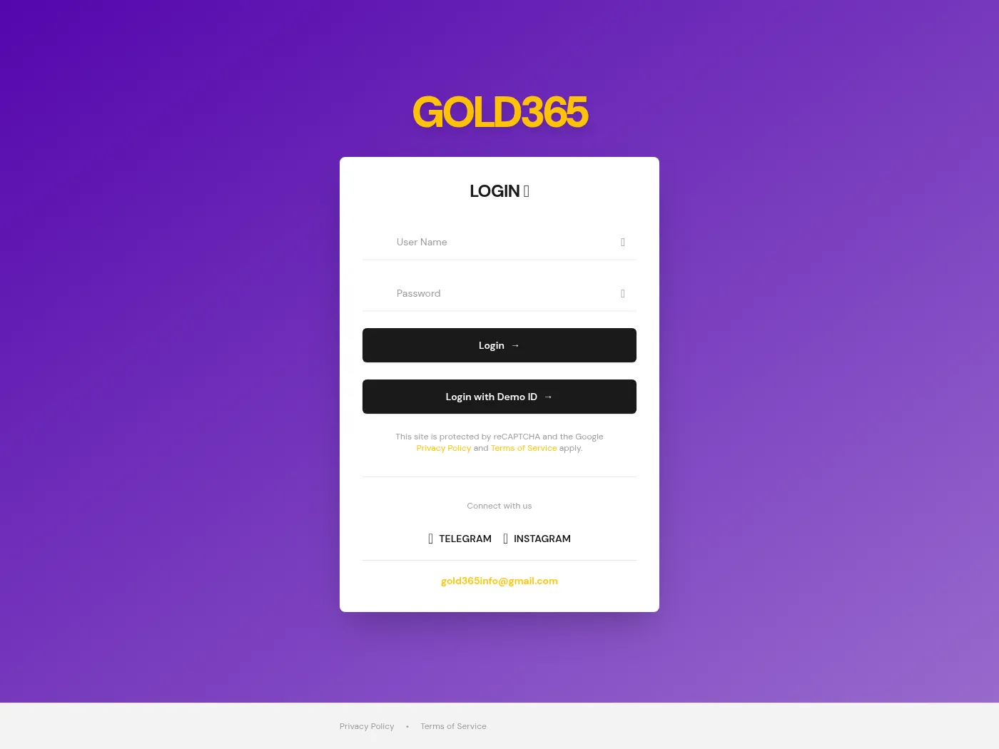 Gold365 Login Portal