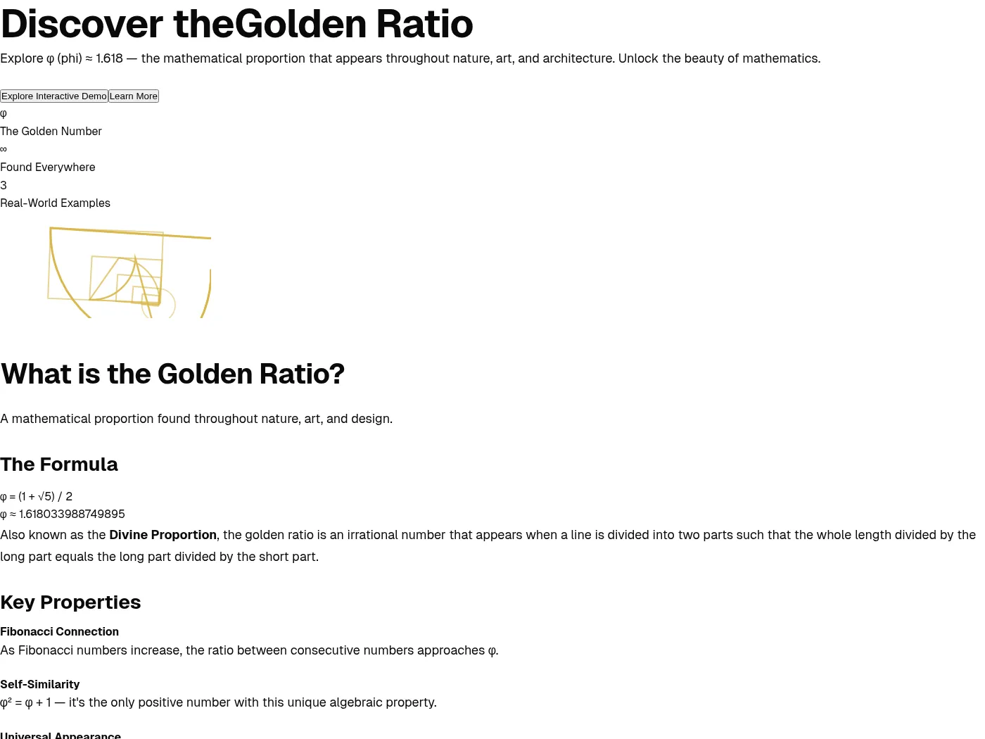Golden Ratio Explorer