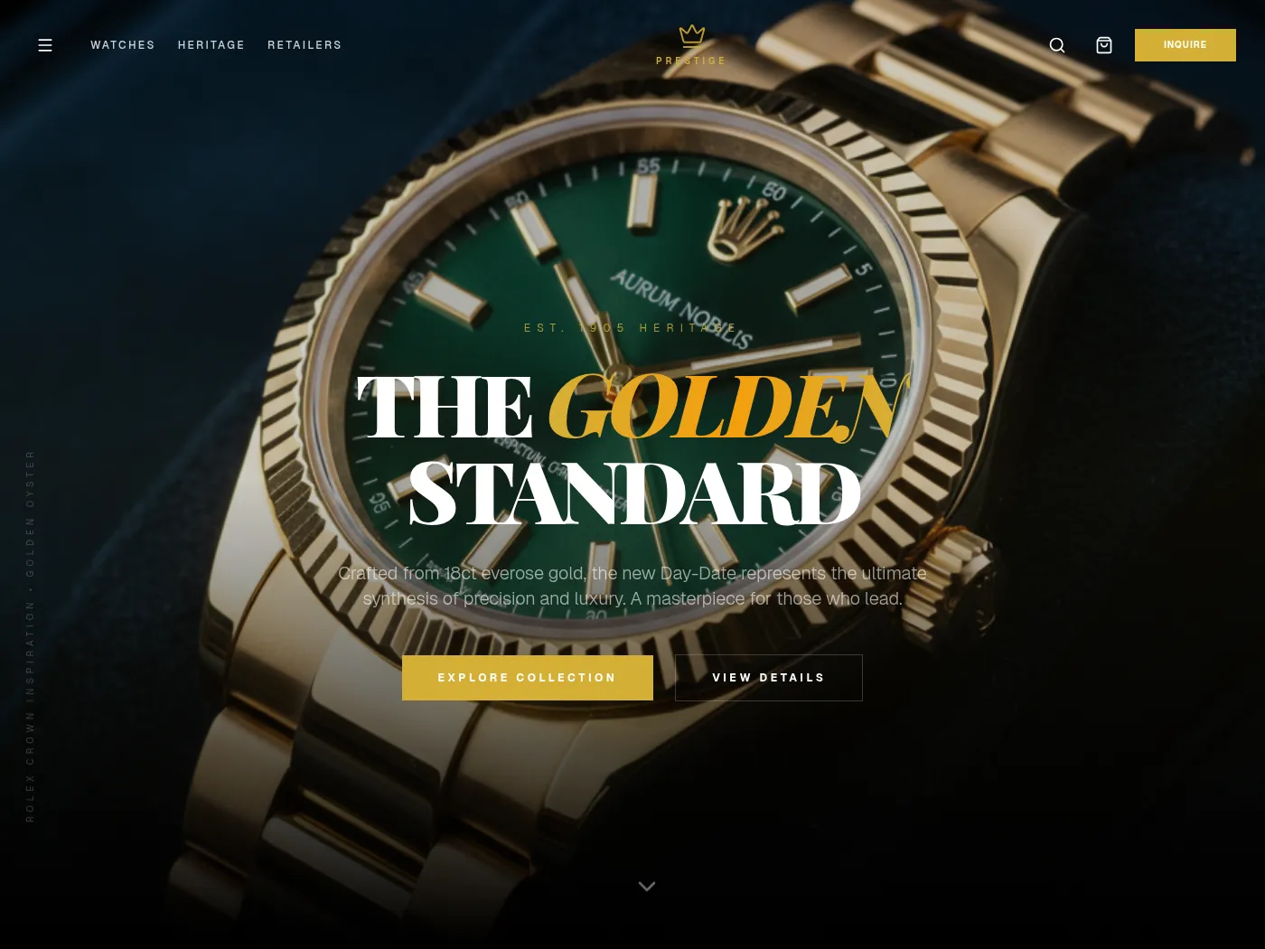 Golden Rolex Watch Showcase