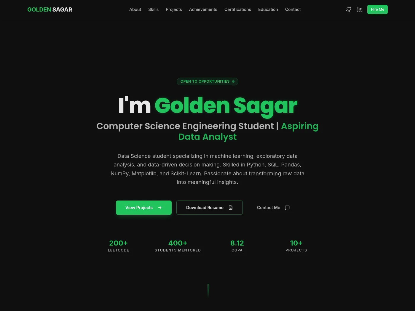 Golden Sagar Portfolio