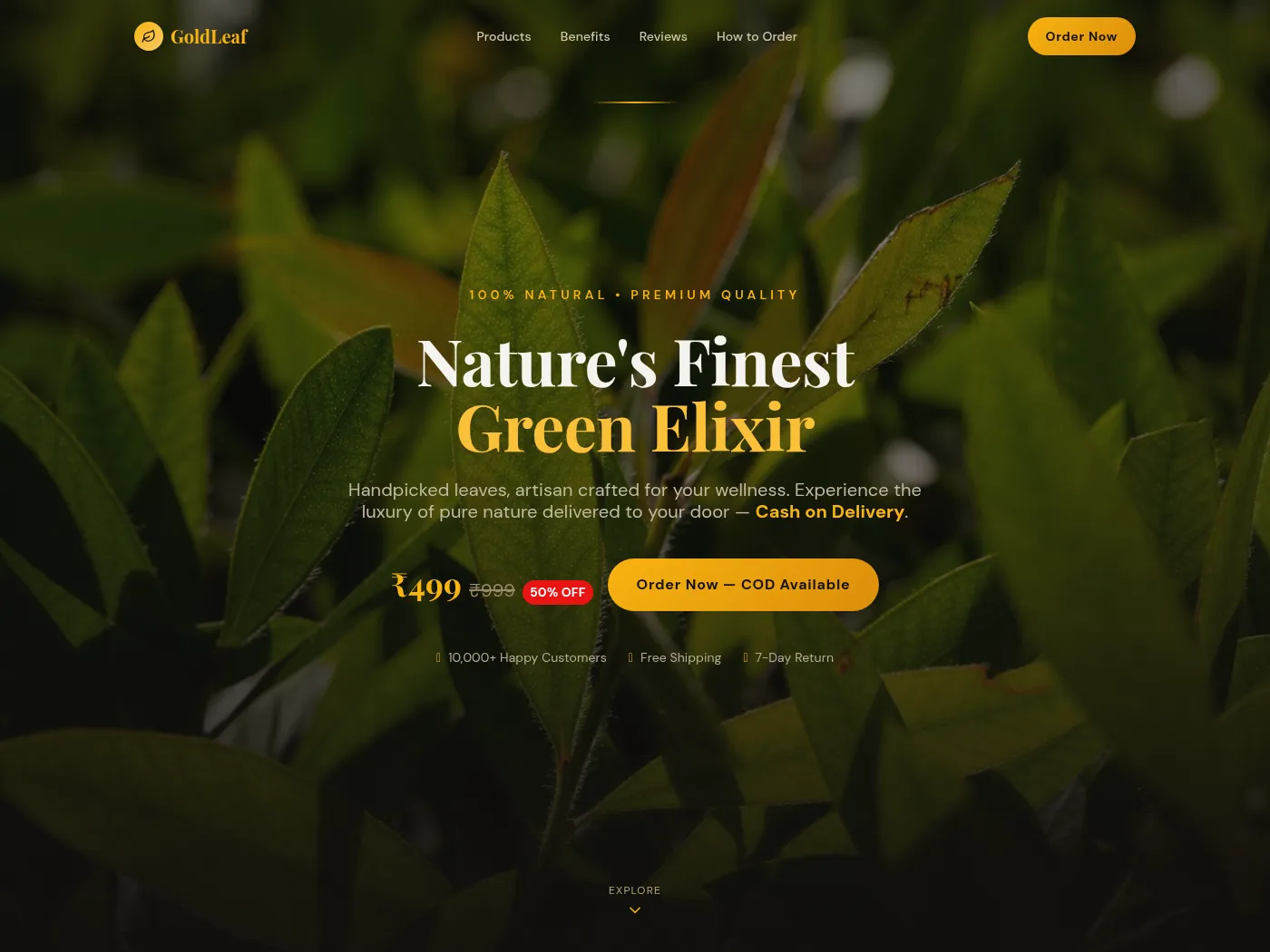 GoldLeaf Landing Page