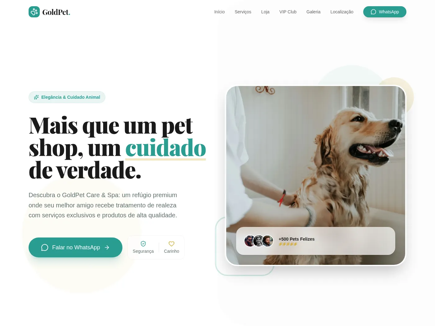 GoldPet Care & Spa One Page