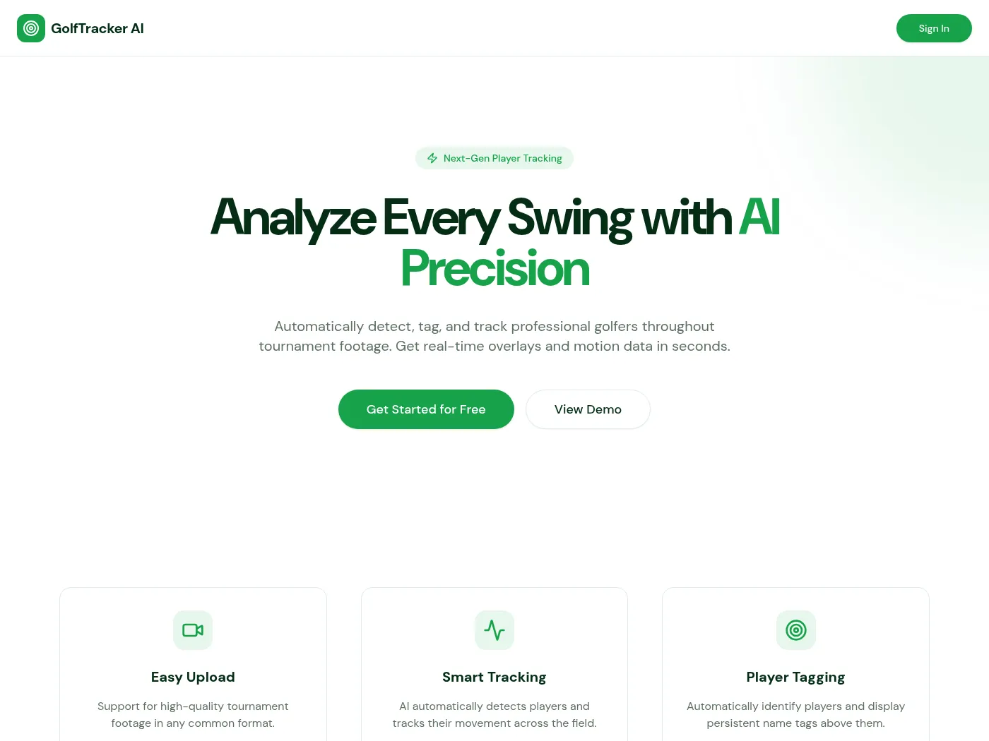 Golf AI Player Tracker