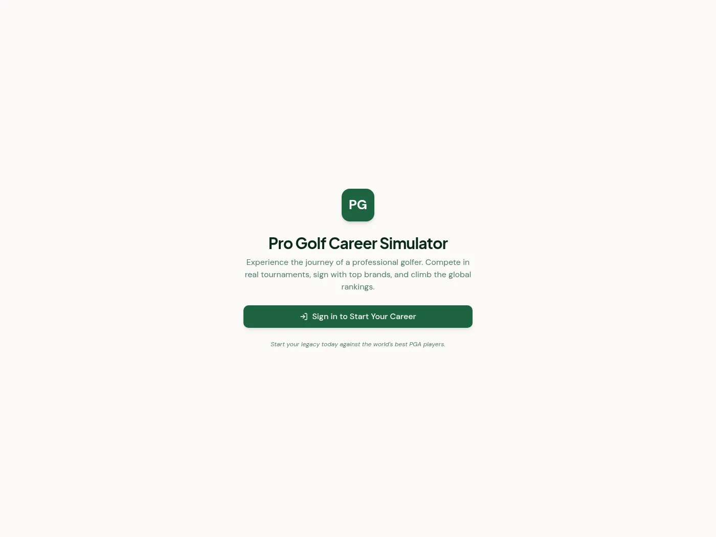 Pro Golf Career Simulator