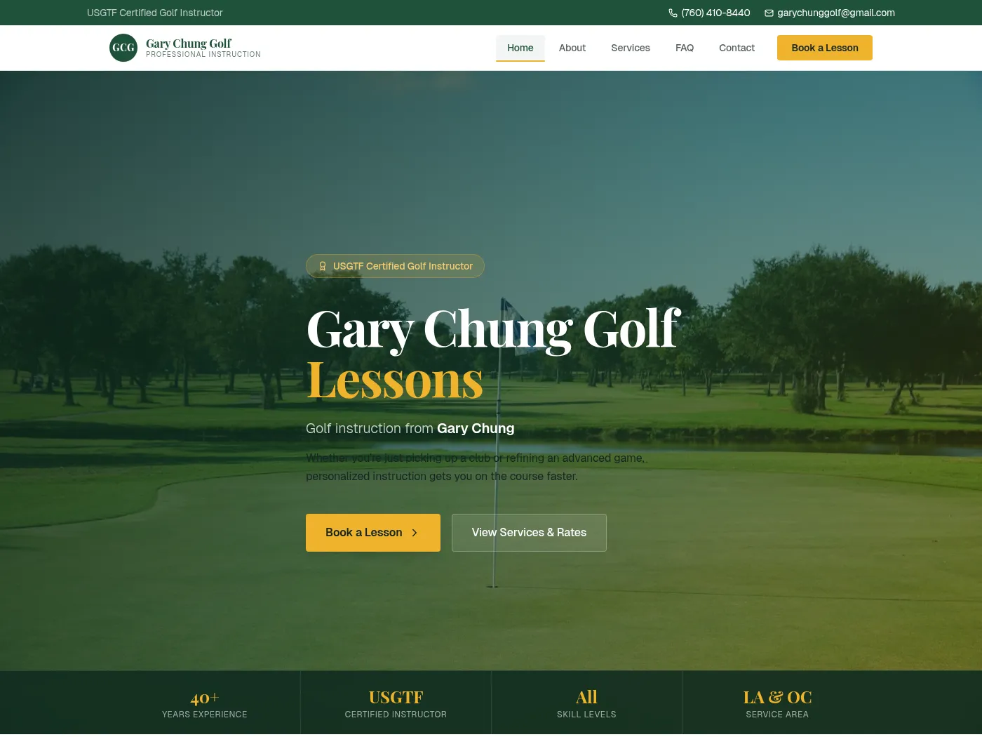 Gary Chung Golf Website (v0)