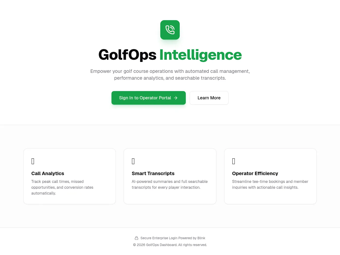 GolfOps Dashboard