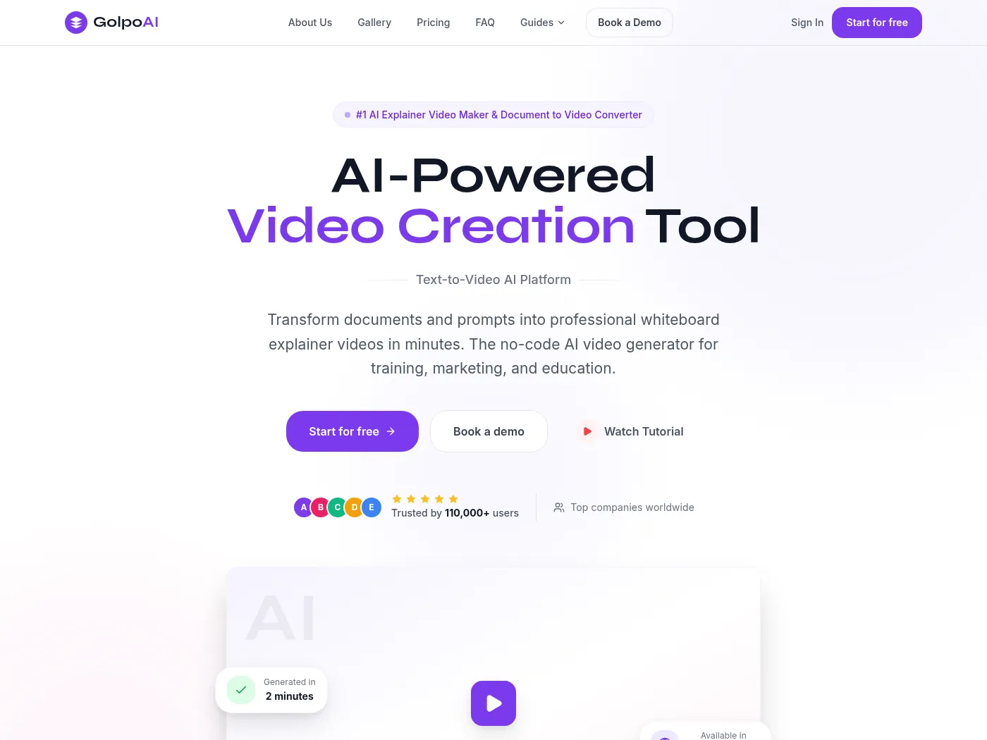 GolpoAI Video Platform