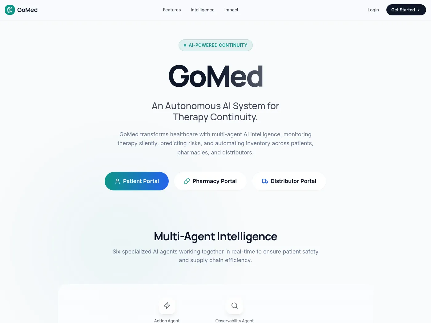 GoMed AI Healthcare UI