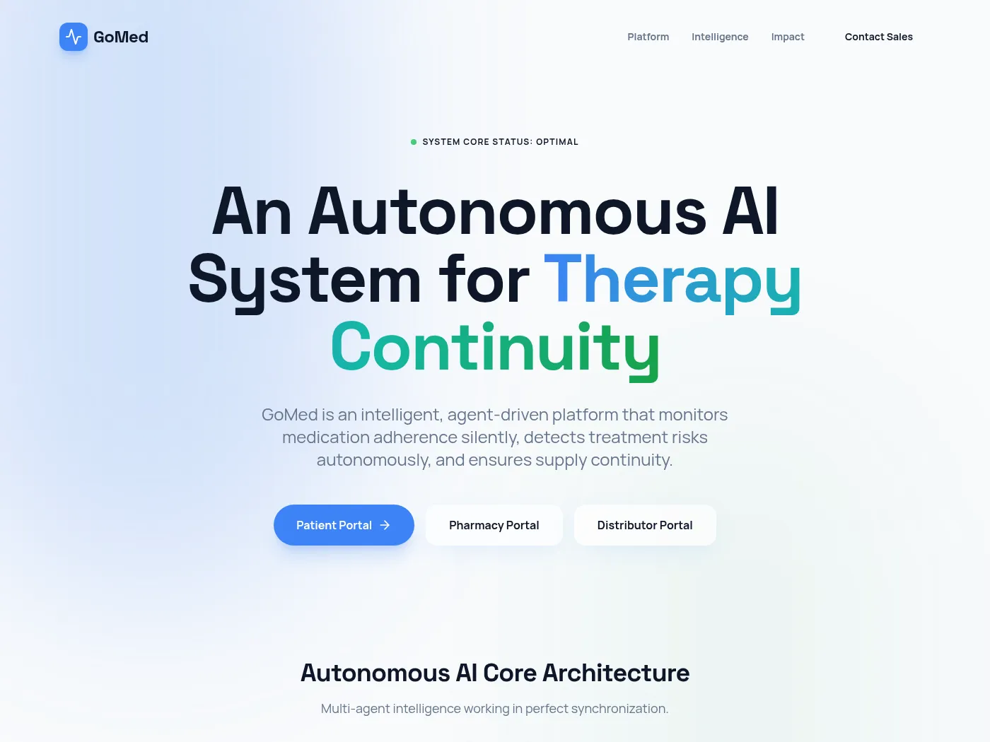 GoMed AI Healthcare UI