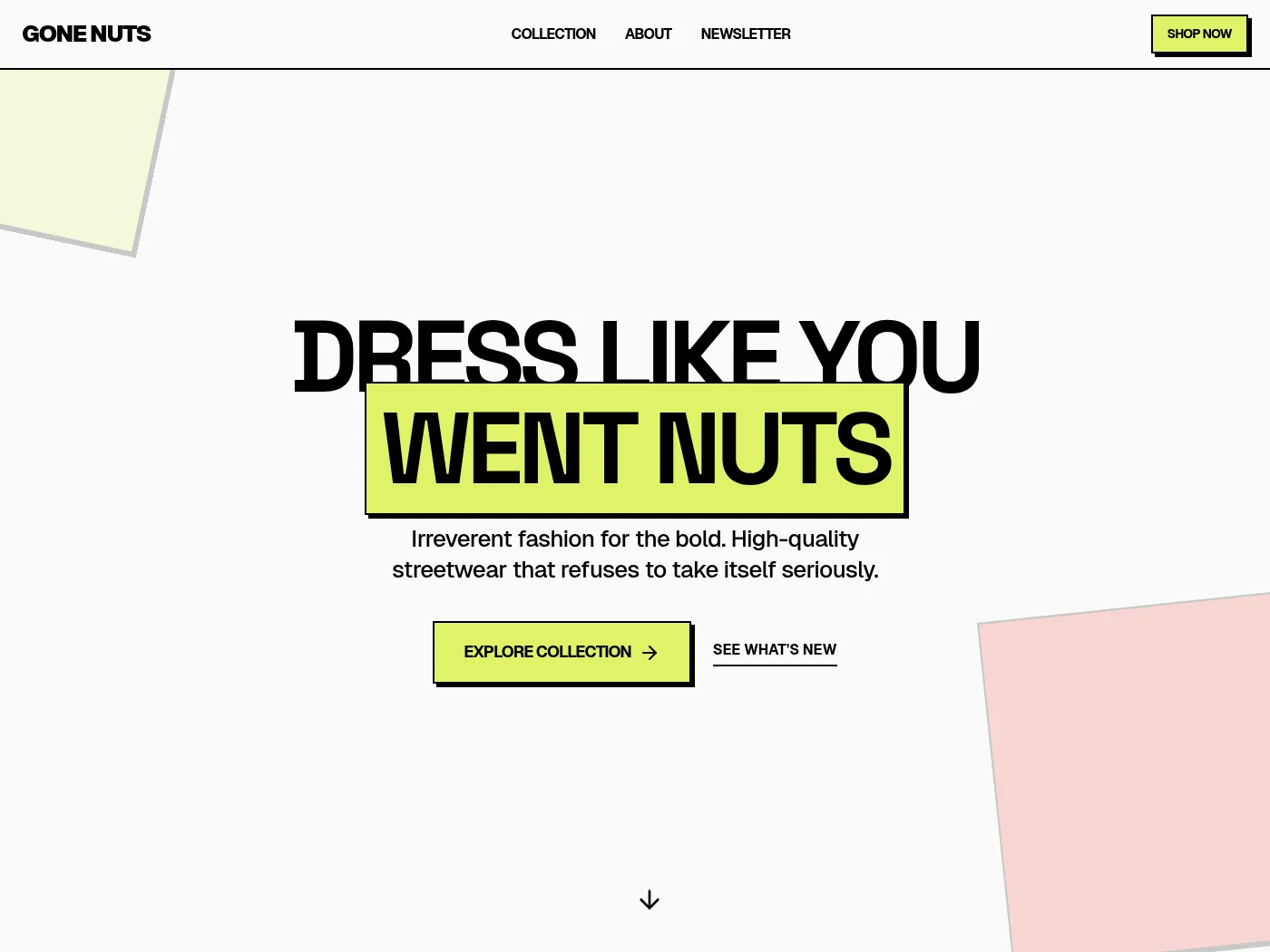 Gone Nuts Landing Page